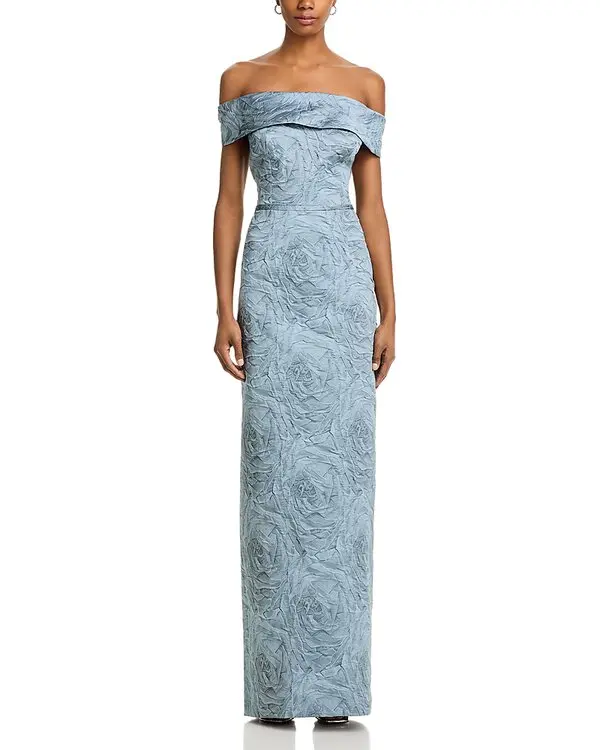 Rickie Freeman For Teri Jon Jacquard Gown - Slate