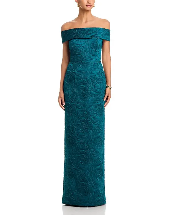 Rickie Freeman For Teri Jon Jacquard Gown - Teal