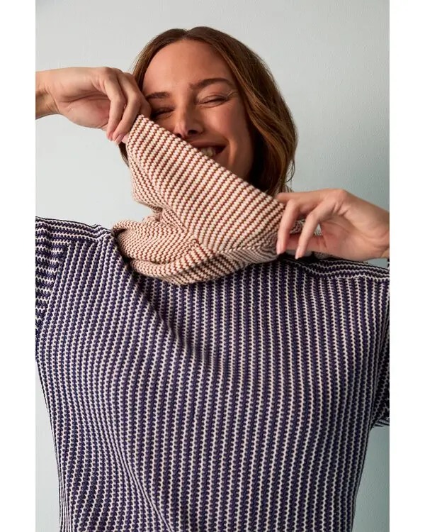 NIC+ZOE Zig Zag Striped Sweater - Blue Multi