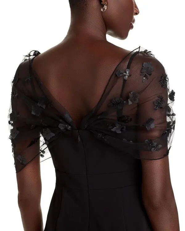 Eliza J Beaded Overlay Dress In Black - 70% Off | Editorialist