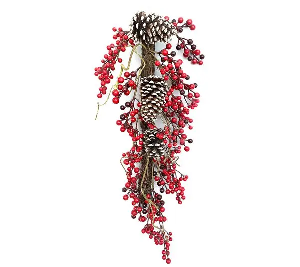 BRITE STAR 24' Berry And Pinecone Drop Decor - One-color