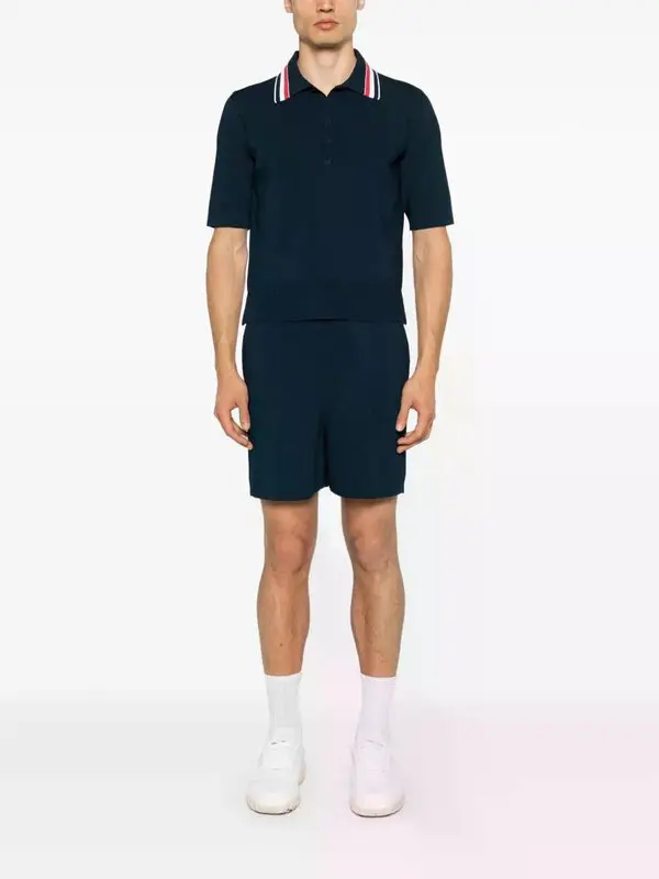 Thom Browne Rwb-stripe Polo Shirt - Blue