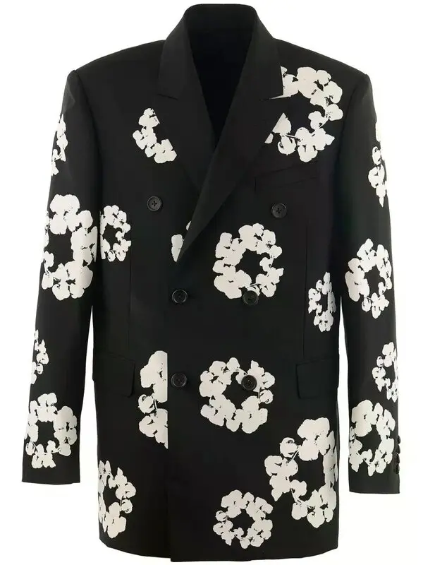 SAINT MXXXXXX Denim Tears Cotton Wreath Blazer - Black