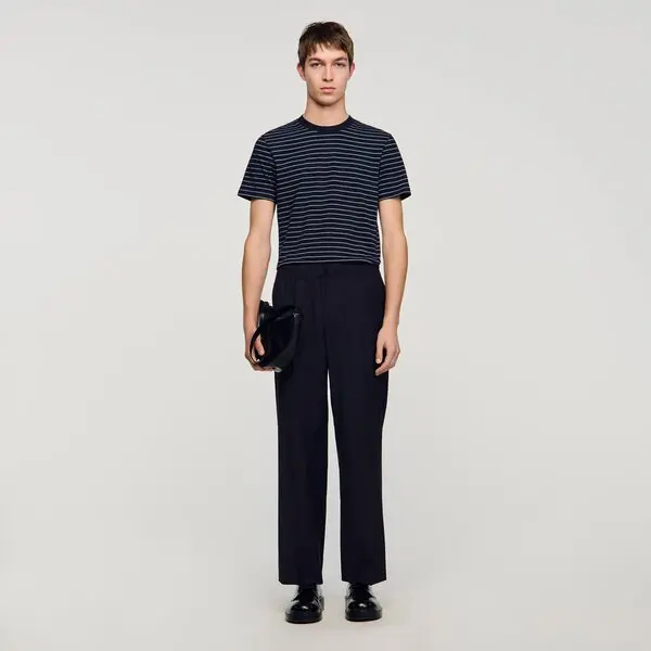 Sandro Wide-leg Trousers - Navy Blue