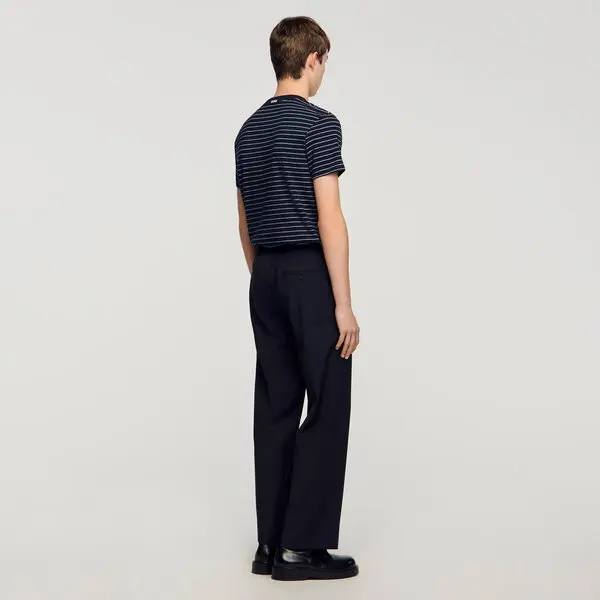 Sandro Wide-leg Trousers - Navy Blue
