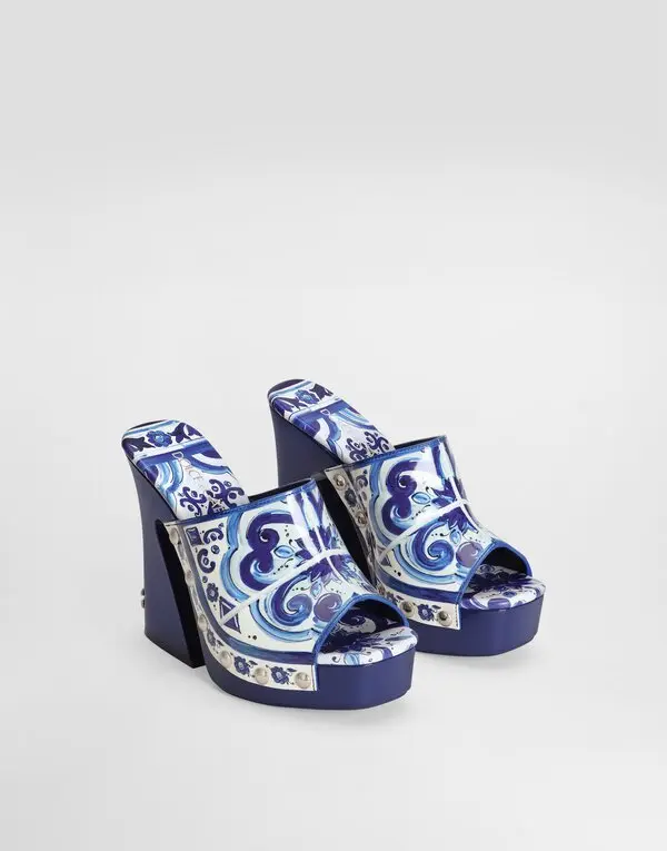 Dolce & Gabbana Majolica-print Clogs - Multicolor