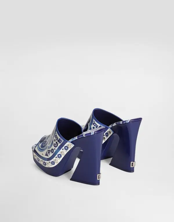 Dolce & Gabbana Majolica-print Clogs - Multicolor