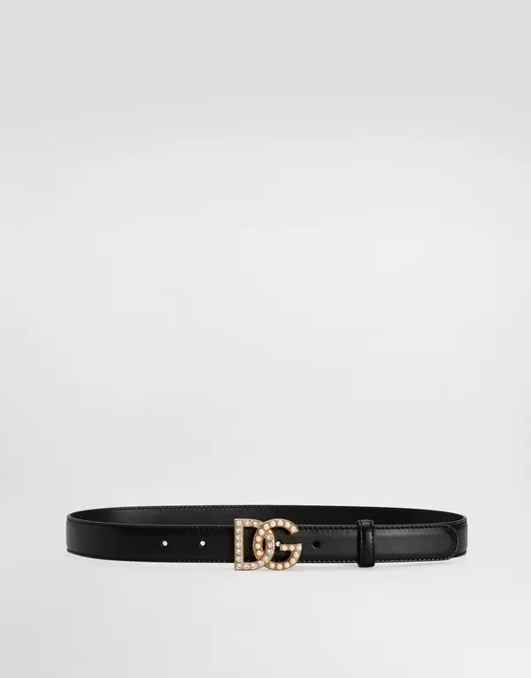 Dolce & Gabbana Calfskin Belt With Dg Logo - Multicolor
