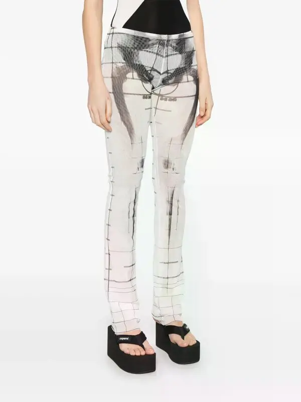 JEAN PAUL GAULTIER Squeletor-print Trousers - White