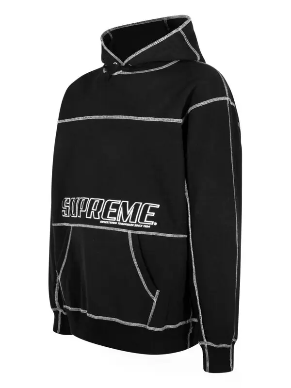 Supreme Coverstitch Hoodie - Black | Editorialist