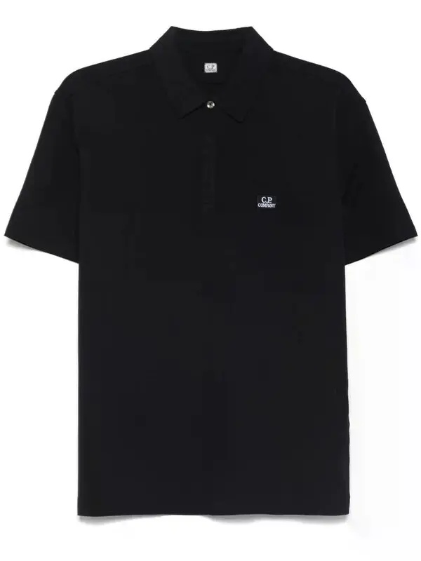 C.P. COMPANY Logo-patch Polo Shirt - Blue