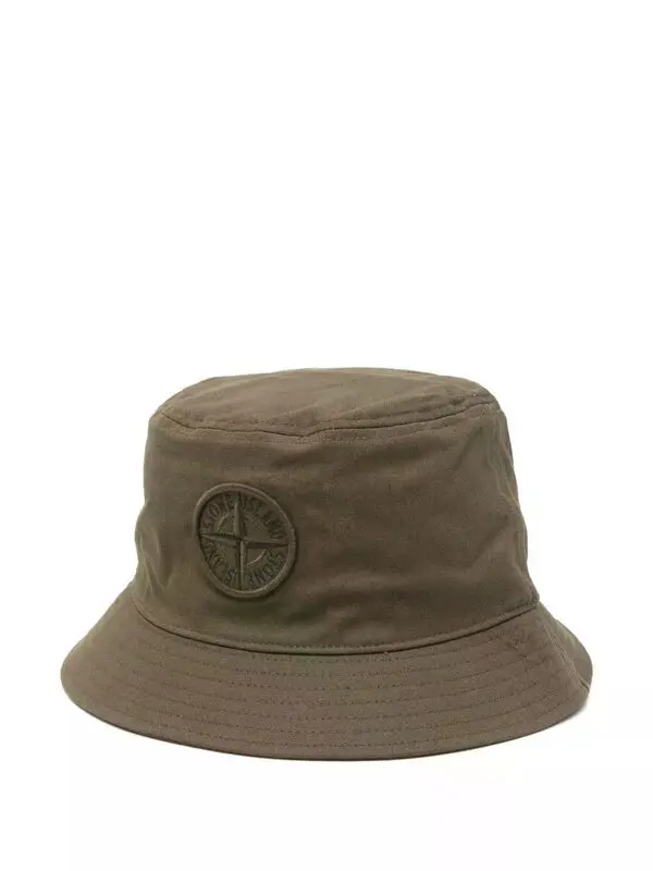 Stone Island Compass Embroidered Bucket Hat - Green