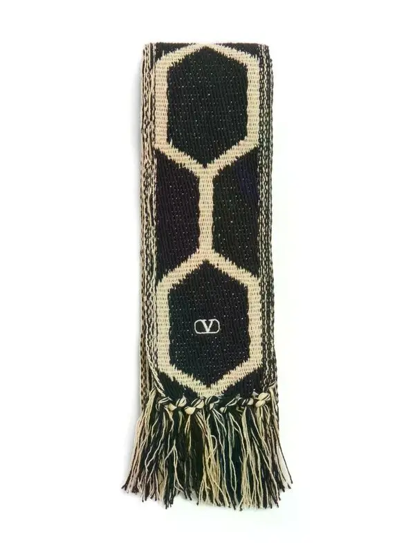 Valentino Garavani Antibes Fringed Scarf - Black
