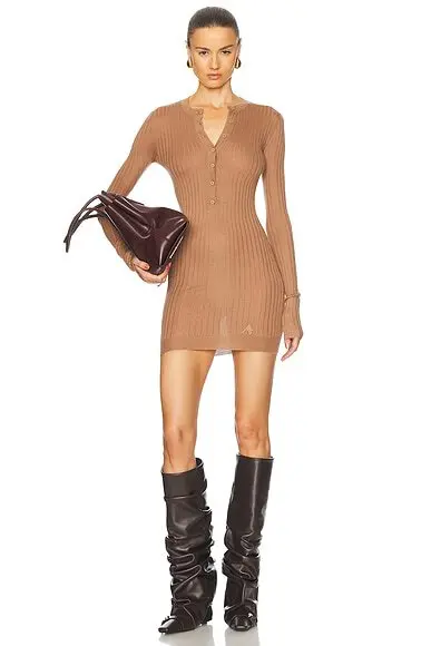 Attico Long Sleeve Mini Dress