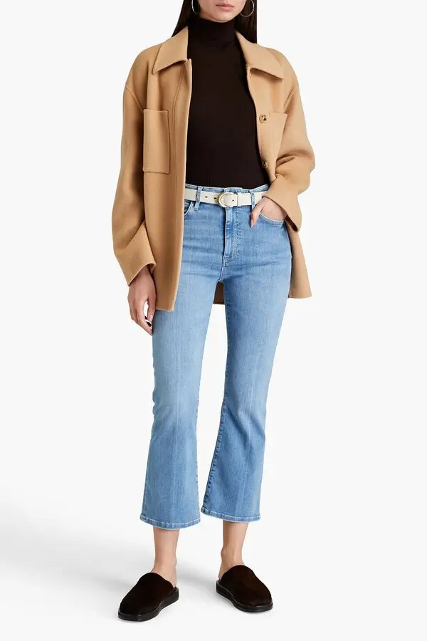 FRAME Le Crop Mini High-rise Bootcut Jeans - Light Denim