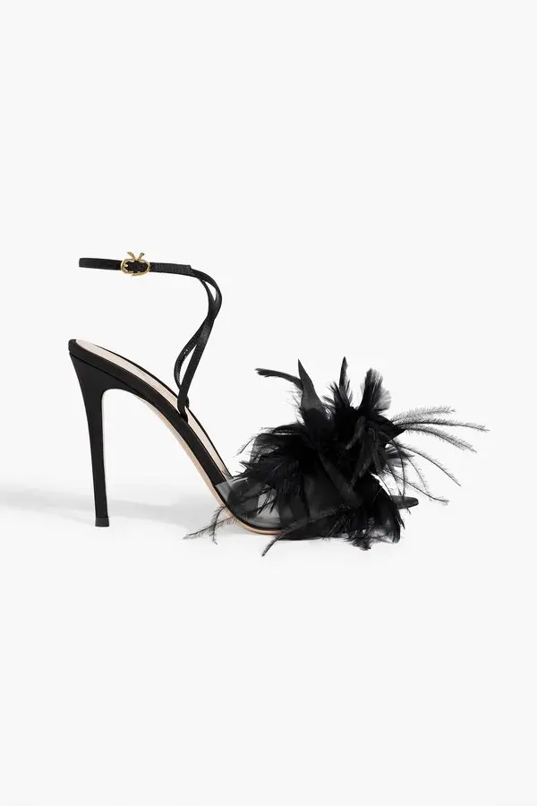 GIANVITO ROSSI Ynez Embellished Sandals - Black