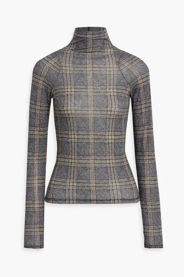 Rag & Bone Shaw Checked Turtleneck Top