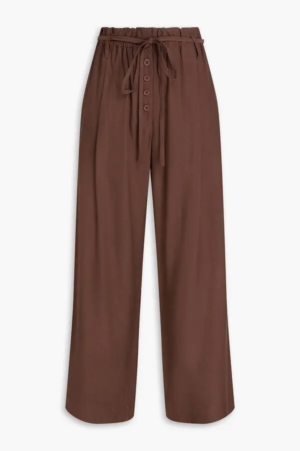 A.emery Macie Belted Wide-leg Pants - Brown