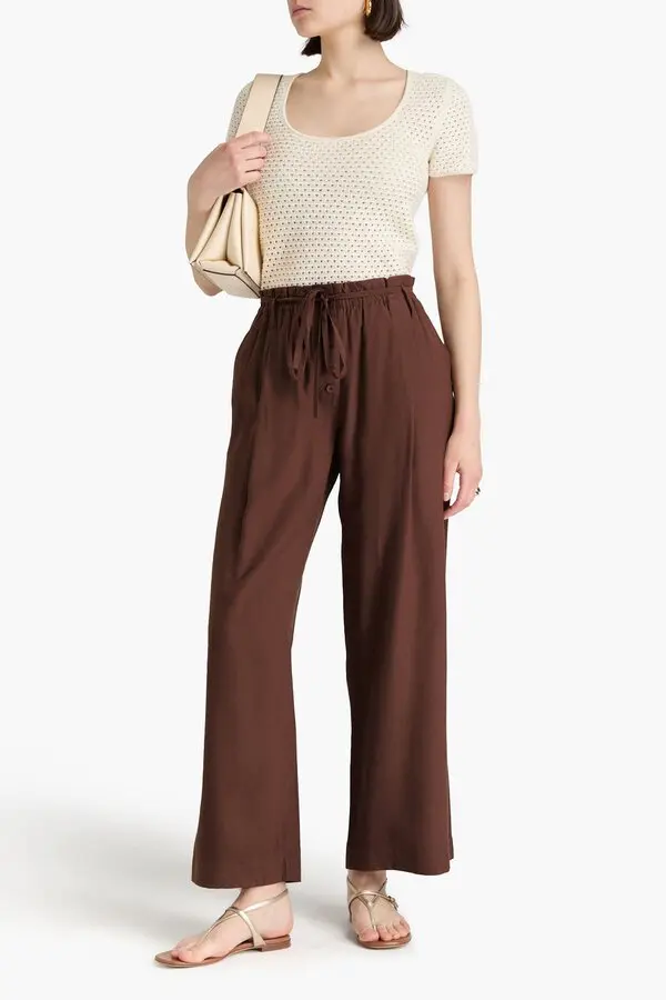 A.emery Macie Belted Wide-leg Pants - Brown