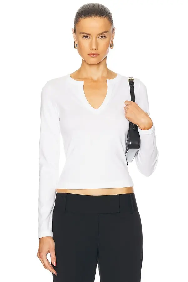 FLORE FLORE Iman Long Sleeve Top - White