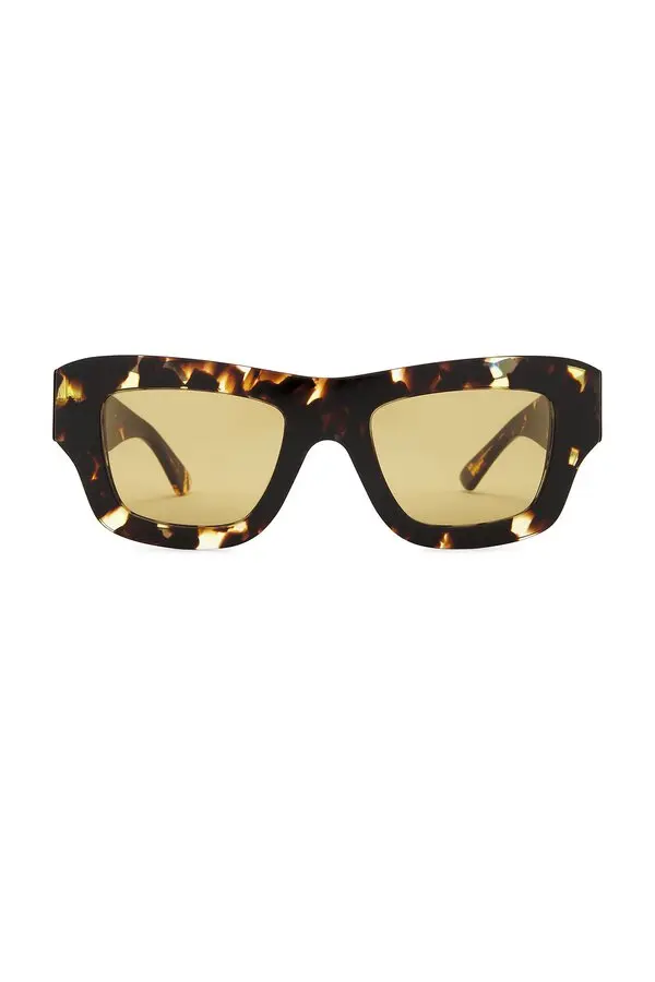 Bottega Veneta Square Sunglasses - Havana & Brown