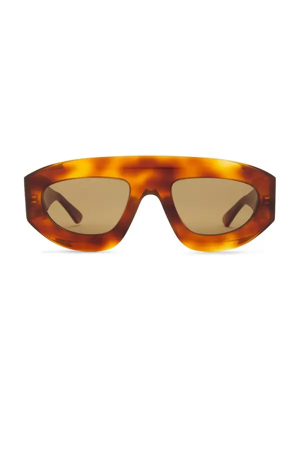 Bottega Veneta Pilot Mask Sunglasses - Havana & Brown