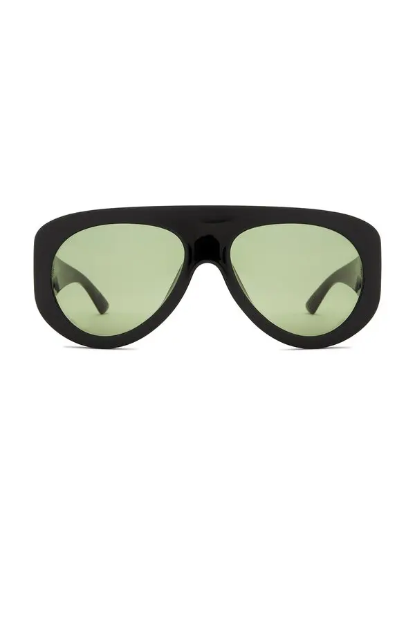 Bottega Veneta Oversized Sunglasses - Black & Green