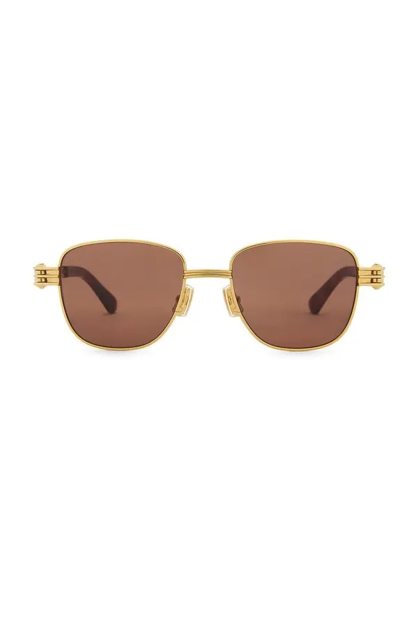 Bottega Veneta Bolt Sunglasses - Gold & Brown