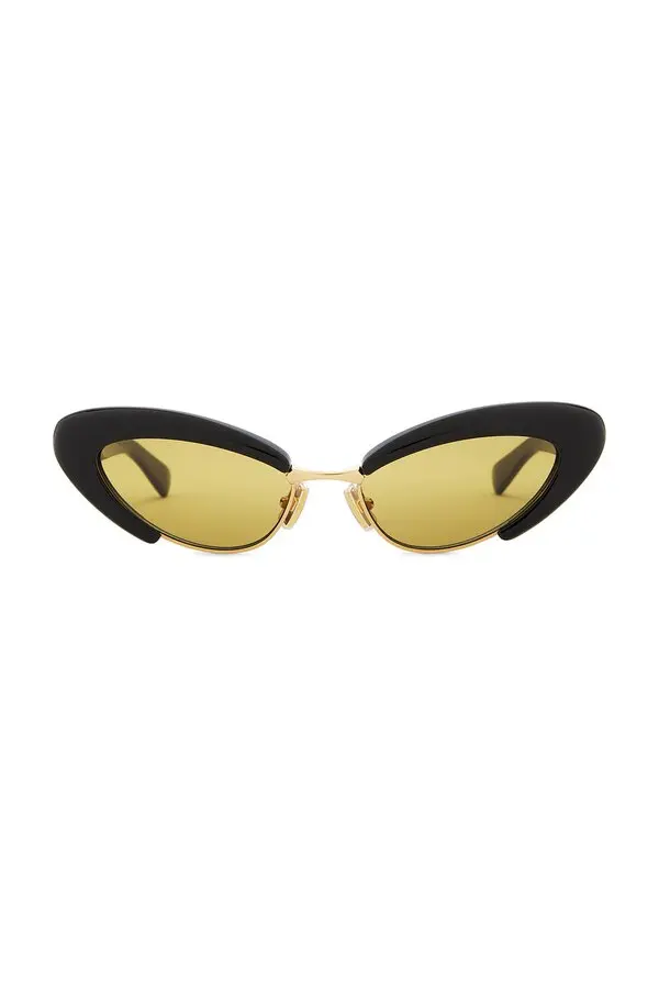 Bottega Veneta Cat Eye Sunglasses - Black & Yellow