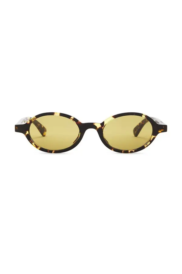 Bottega Veneta Oval Sunglasses - Havana Yellow