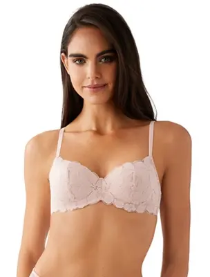 Wacoal Feeling Famous Balconette Contour Bra Night/angel Wing - Rose Smoke White