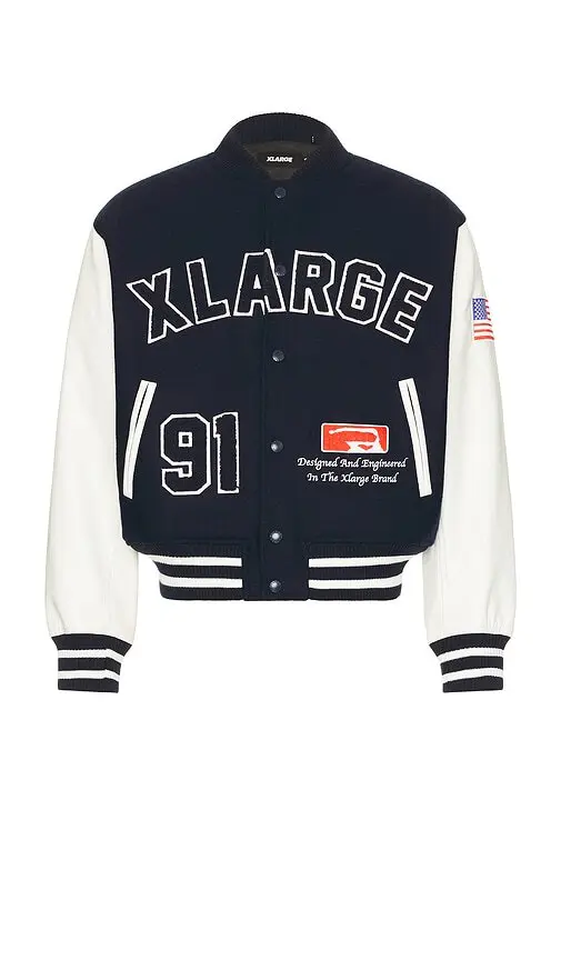 Xlarge Og Logo Varsity Jacket In Navy - 70% Off | Editorialist