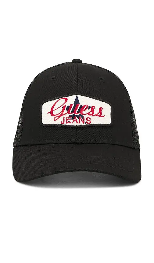 Guess Patched Trucker Hat - Jet Black