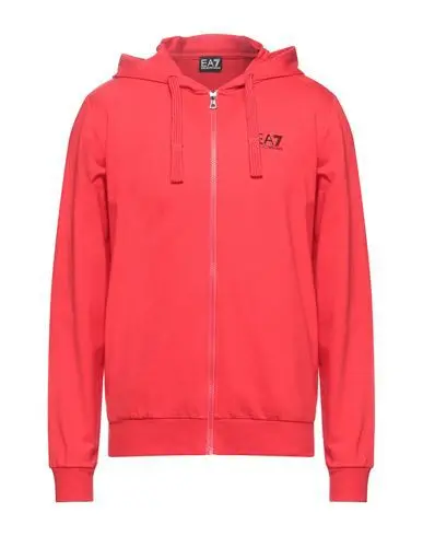 EA7 Cotton French Terry Zip-up Hoodie - Red