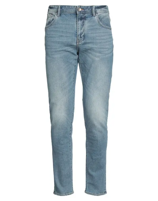 Armani Exchange Slim Fit Jeans With Leather Trims