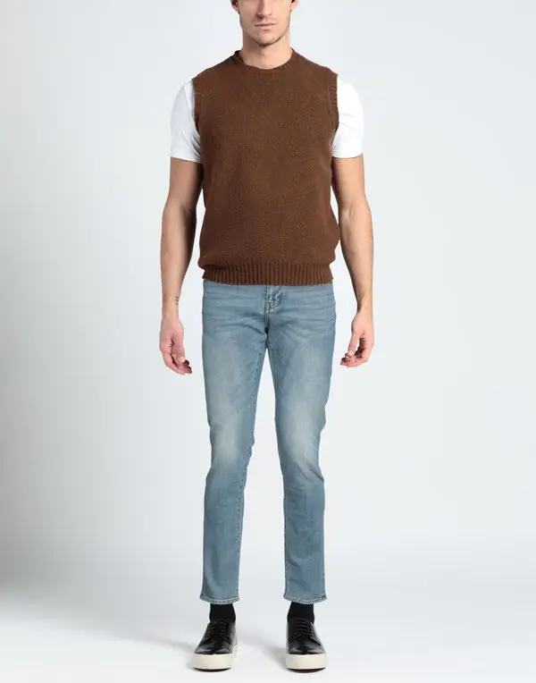 Armani Exchange Slim Fit Jeans With Leather Trims