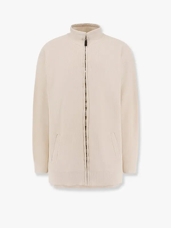 Balenciaga Intertwined Cardigan With Bb Garderobe Motif - Beige
