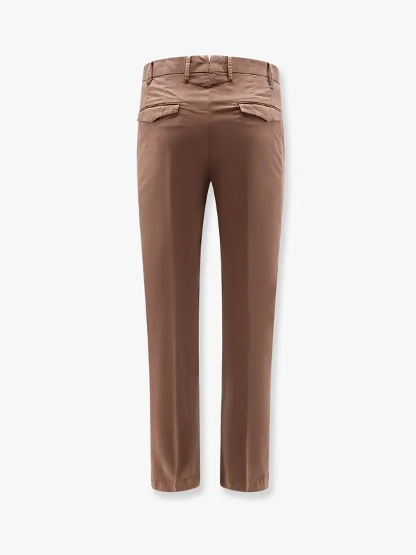 PT TORINO Stretch Cotton Trousers With Logo Charm