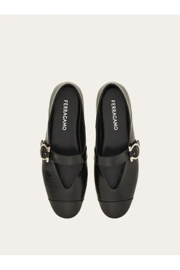 FERRAGAMO Gancini Ballet Flat - Black