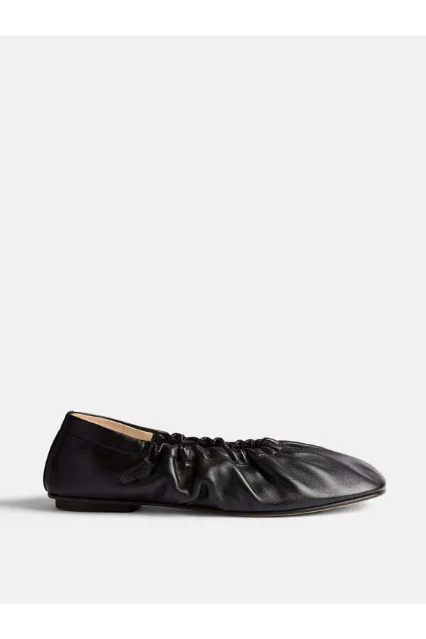 Le Monde Beryl Mica Leather Flat - Black