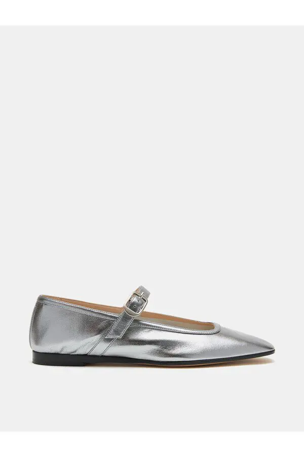 Le Monde Beryl Leather Ballet Mary Jane - Silver