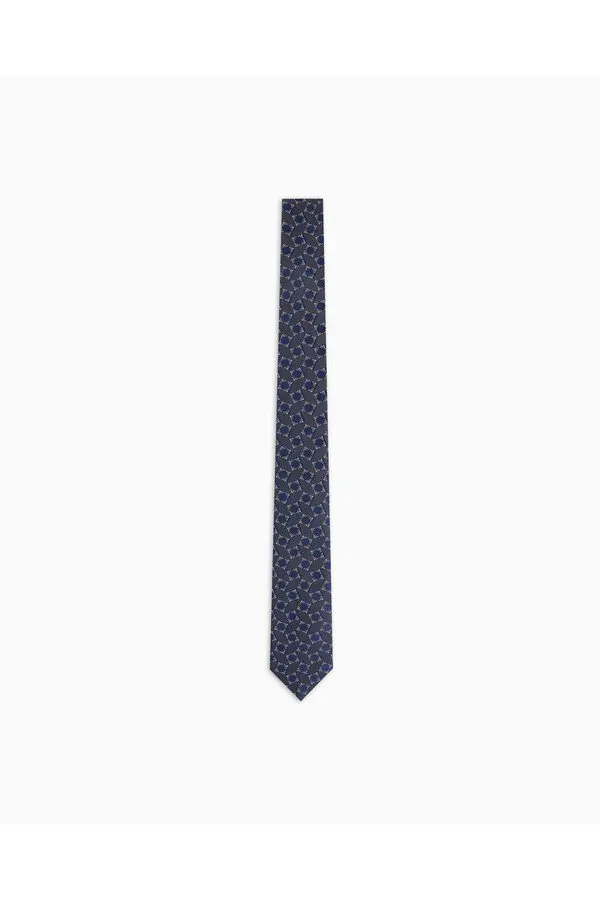 Giorgio Armani Jacquard Silk Neck Tie - Grey