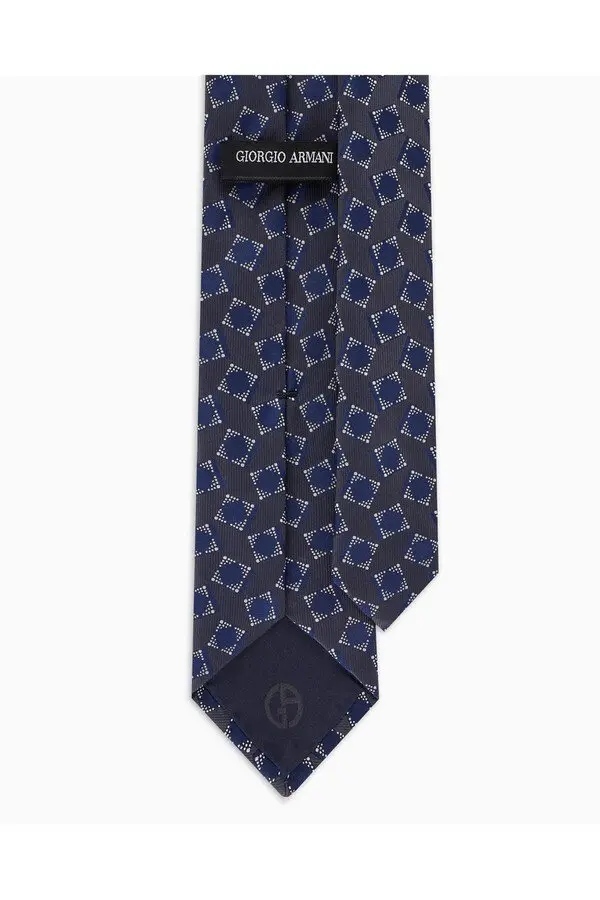 Giorgio Armani Jacquard Silk Neck Tie - Grey