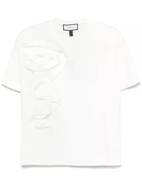NISSA Floral-appliqué T-shirt - White
