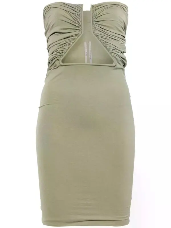 Rick Owens Prong-detail Jersey Mini Dress - Green