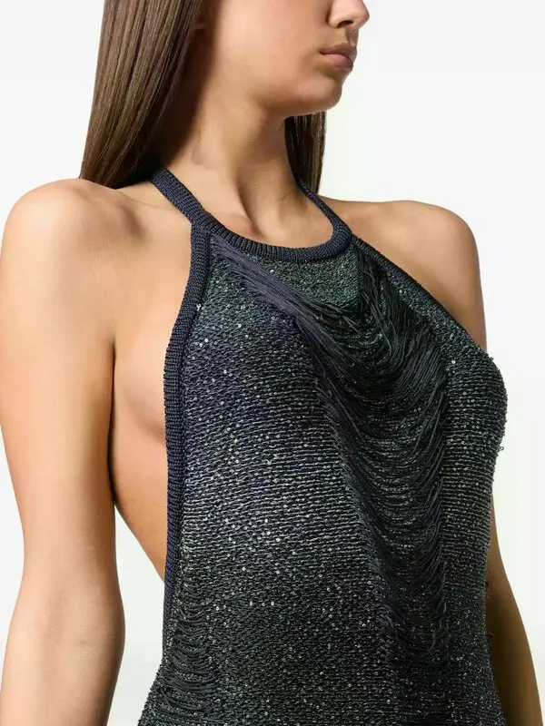 Philipp Plein Sequin-embellished Mini Dress - Blue