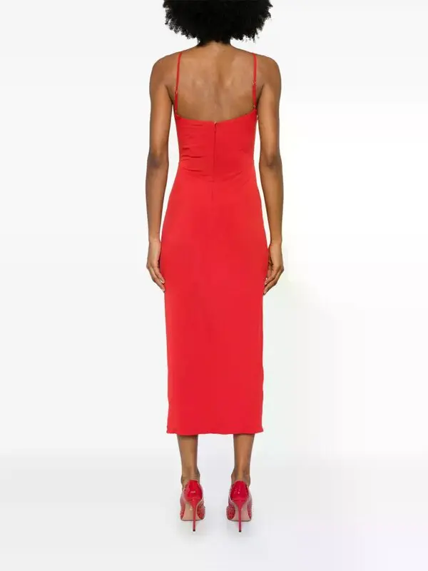 NISSA Hardware-detailed Midi Dress - Red