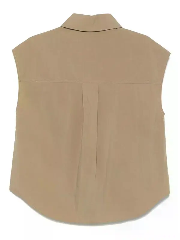 P.a.r.o.s.h Button-front Sleeveless Shirt - Brown