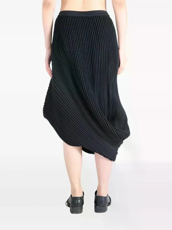 Issey Miyake Asymmetric Plissé Skirt - Black