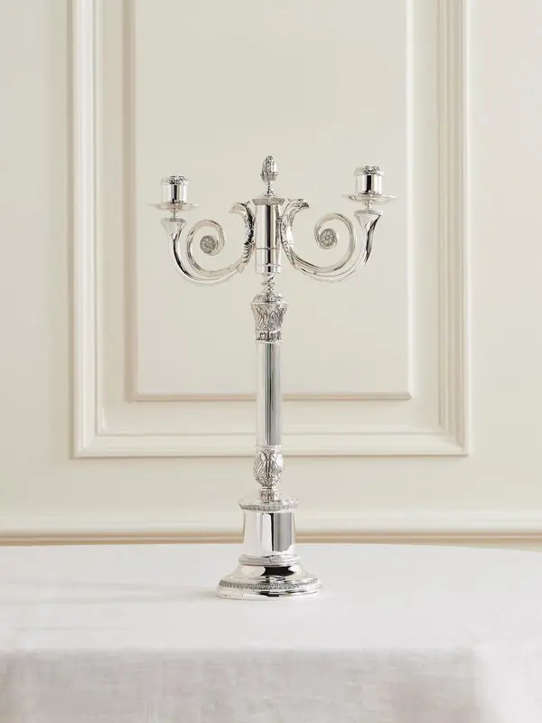 Christofle Malmaison -plated Candle Holder - Silver